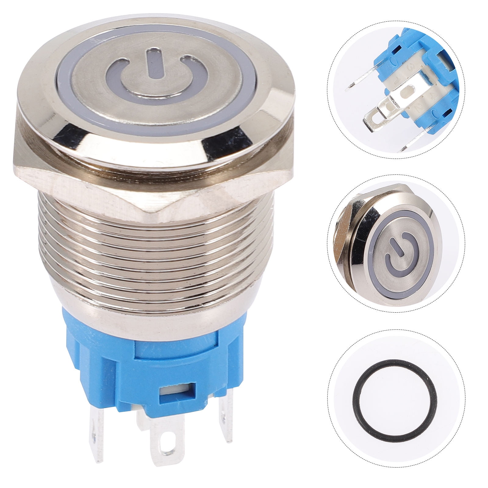 HEMOTON Push Button Waterproof Push Button 19mm Start Button Self-Resetting - Walmart.com