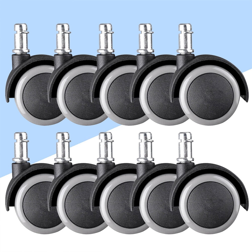 HEMOTON Quiet Black Nylon Caster Wheels for Office Chairs with ...