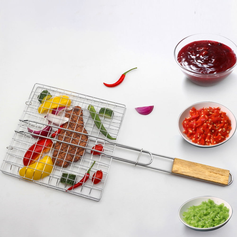 HEMOTON Racks BBQ Grill Net Clamp Barbecue Tools Home Grilling Dad ...