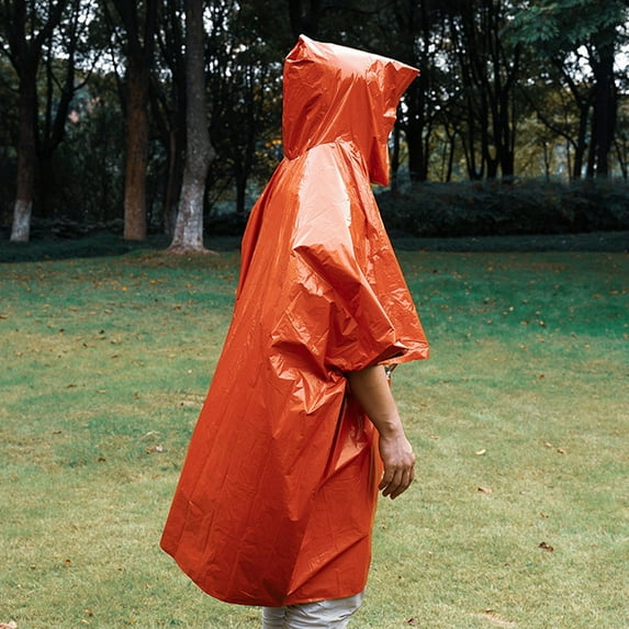 EXHUMKY Fishing Rain Poncho Waterproof Orange 1Pcs Unisex - Walmart.com