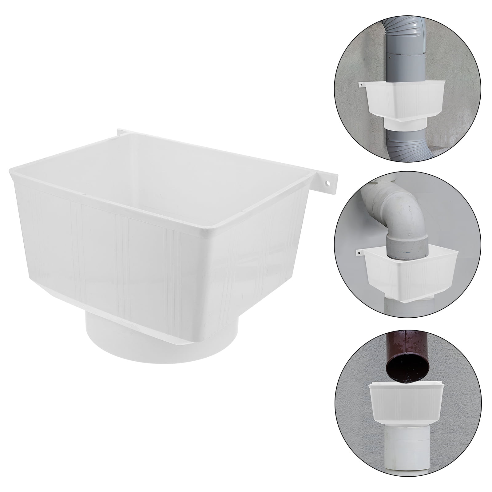 HEMOTON Rain Gutter Adapter for Gutter Use Lightweight PVC White Color ...
