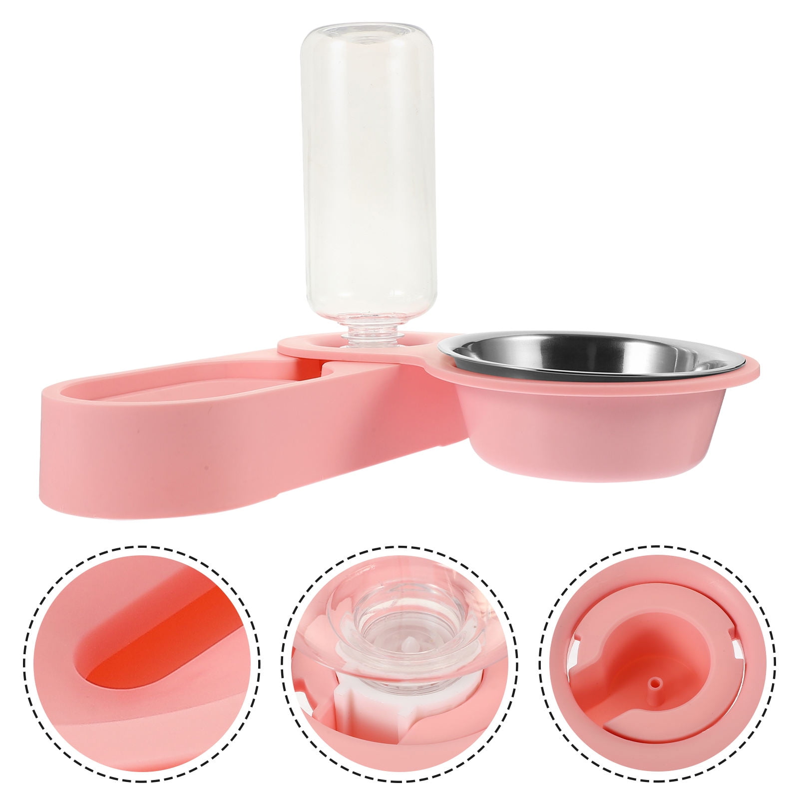 HEMOTON Raised Stainless Steel Cat Bowls with Automatic Water Dispenser ...