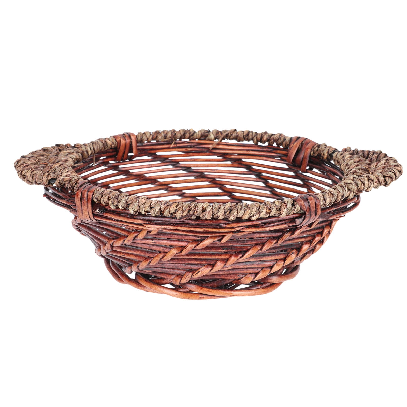 HEMOTON Rattan Willow Tray Fruit Basket Market Basket Pastoral Basket ...