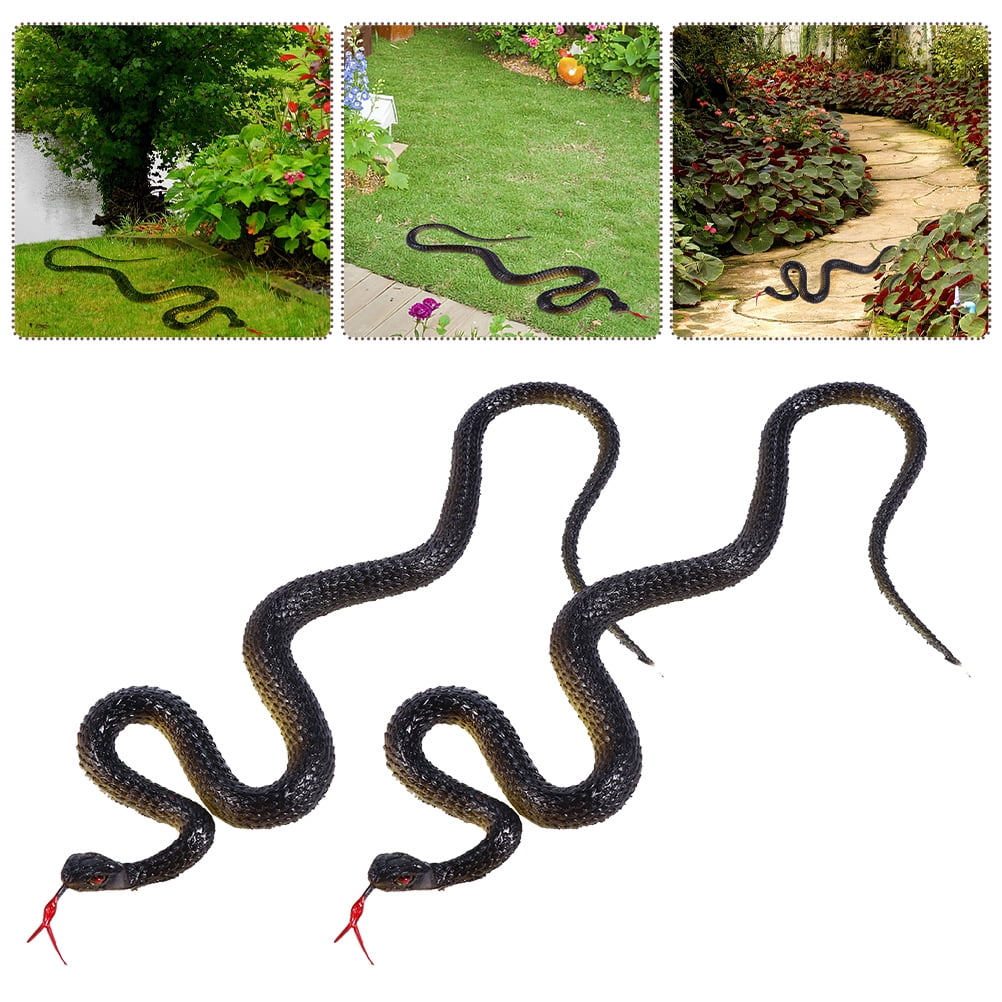 HEMOTON Realistic Black Rubber Simulation Snake Props for Playing ...