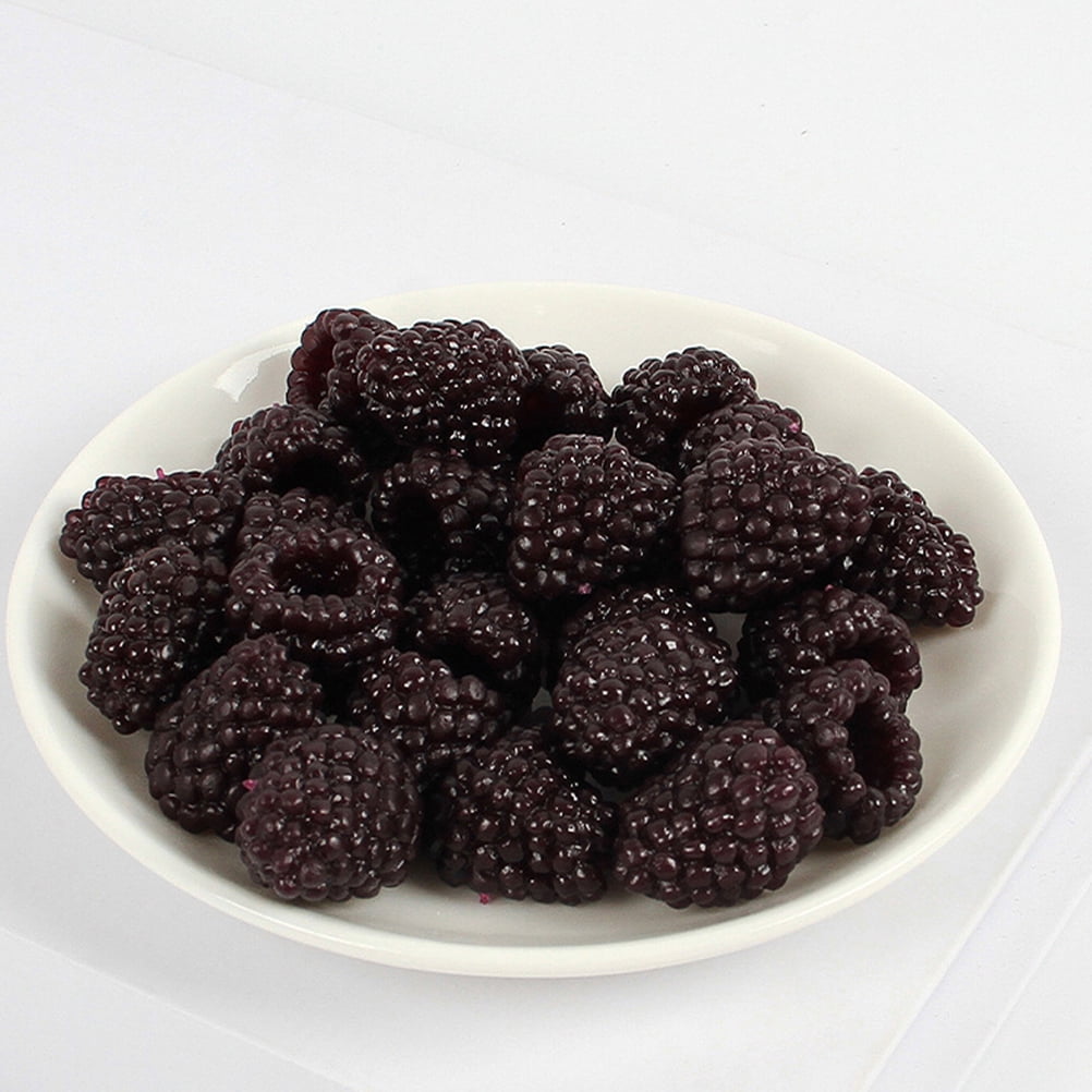 HEMOTON Realistic Raspberry Model for Decor PVC Black Artificial Fruit ...