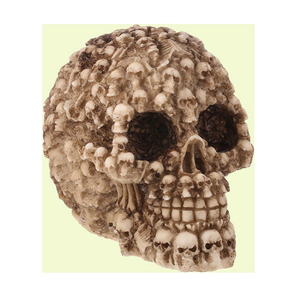 HEMOTON Realistic Resin Skull Spooky Head Statue Figurine Decoration ...