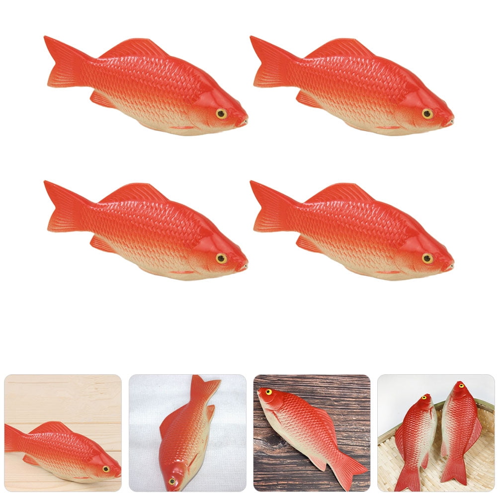 HEMOTON Set of 5 Realistic Red Foam Fish Models for Decoration ...