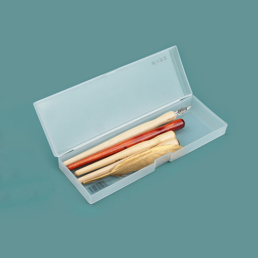 RENACLIPY Plastic Crayon Boxes Rectangular PP Students Transparent ...