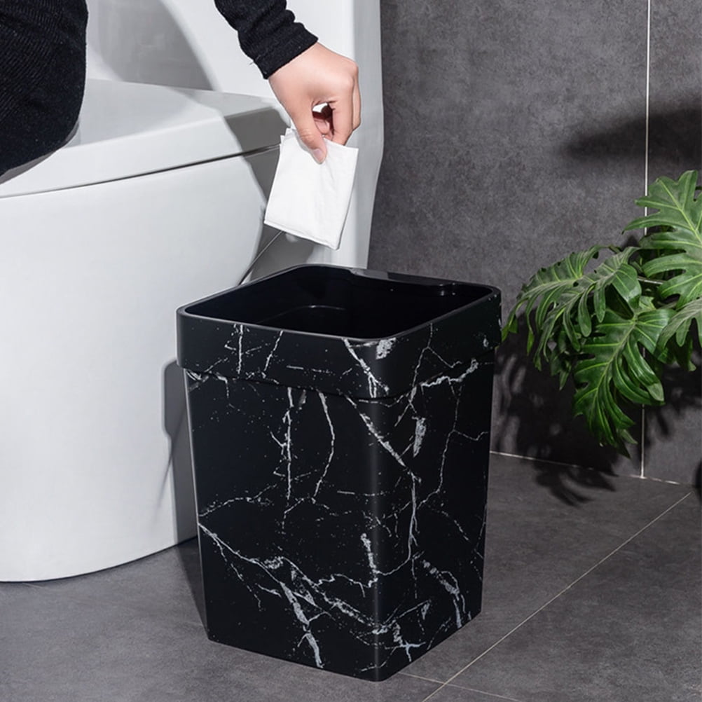 HEMOTON Recycle Bin Garbage Can Marbled Trash Decoration Style Office ...