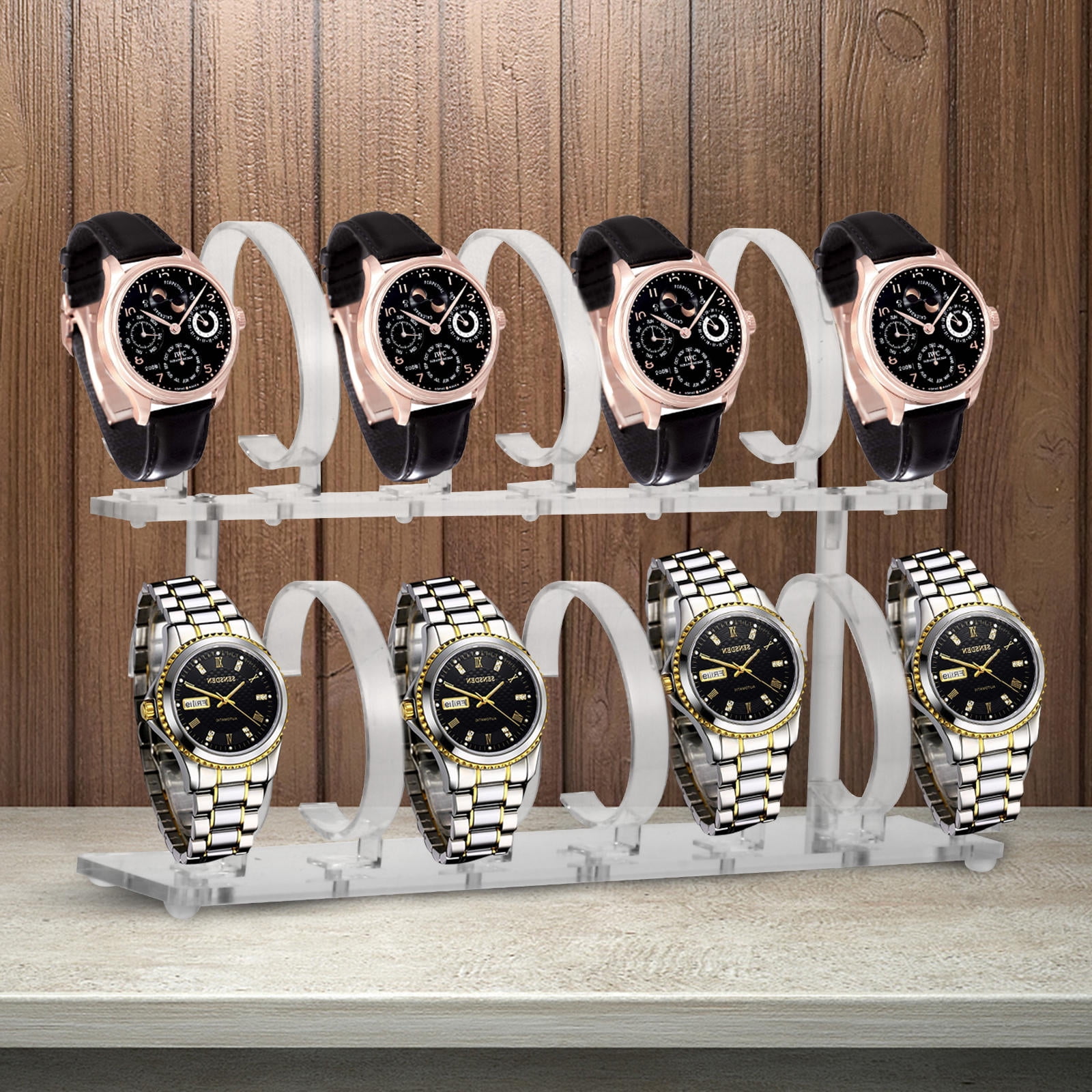 YOSADIER Non-Slip Sticker Acrylic Watch Display Stand 1 Set 11.6X7.5X2 ...