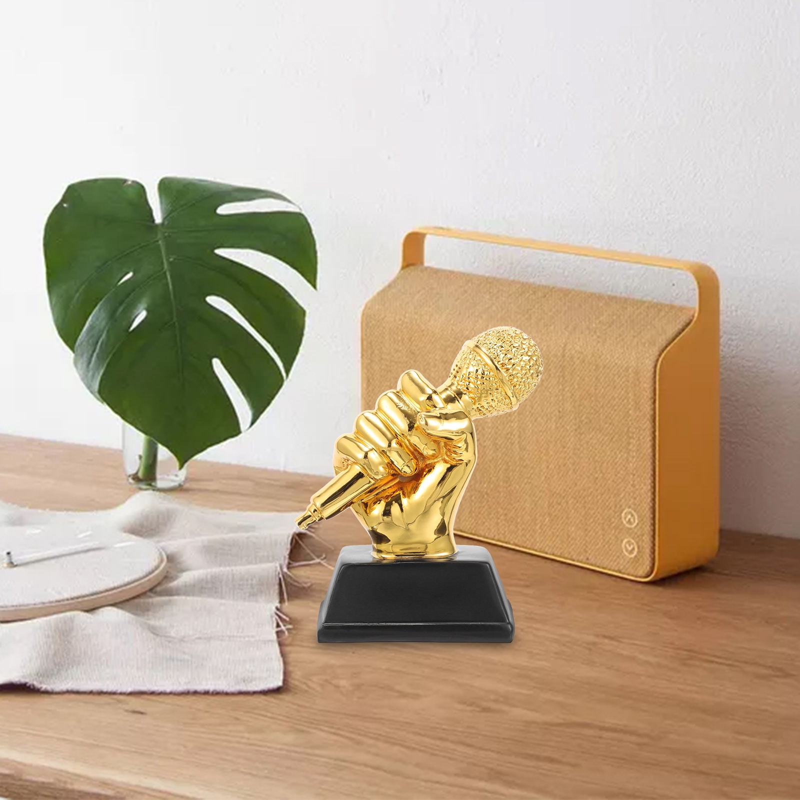 HEMOTON Resin Microphone Trophy for Decor with Exquisite Details and ...