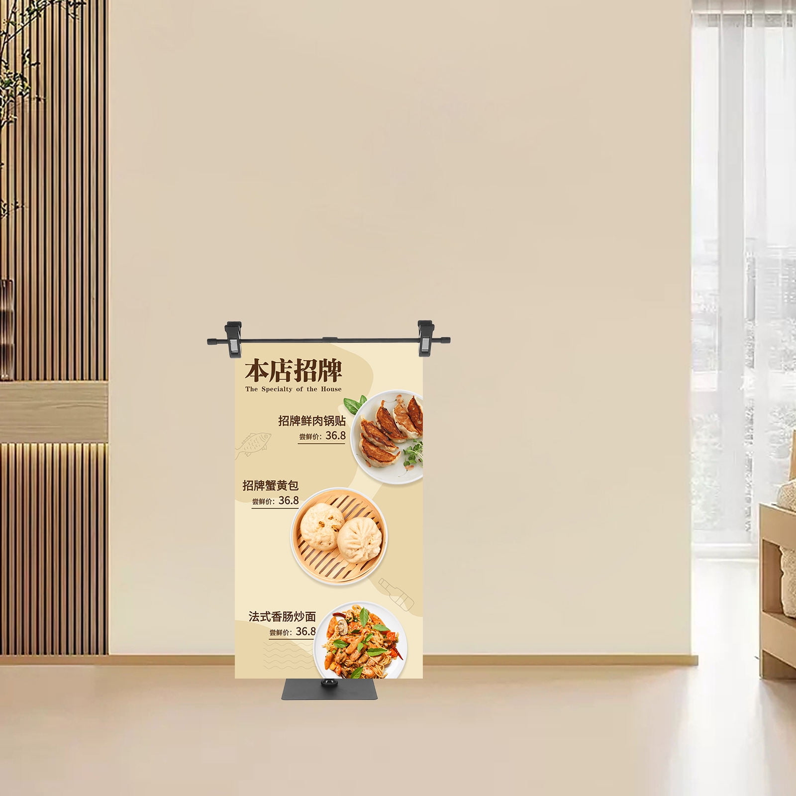 HEMOTON Retractable Black Metal Poster Stand Floor Advertising Display ...