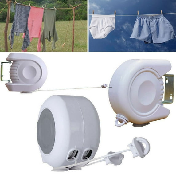 HEMOTON Retractable Clothesline Heavy Duty Portable Clothes Dryer with ...