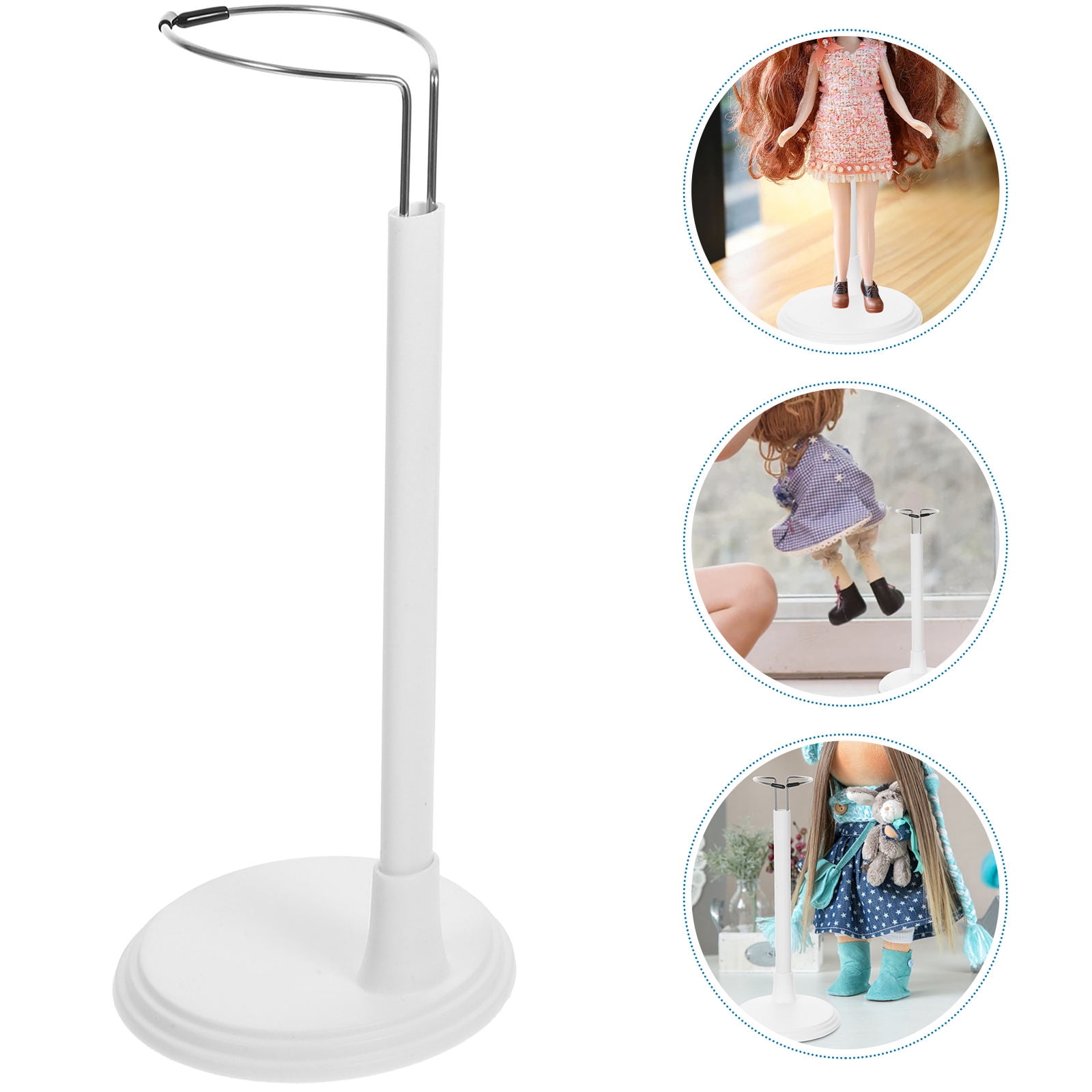 HEMOTON Round Base Doll Display Holder Tabletop Doll Stand Adjustable ...