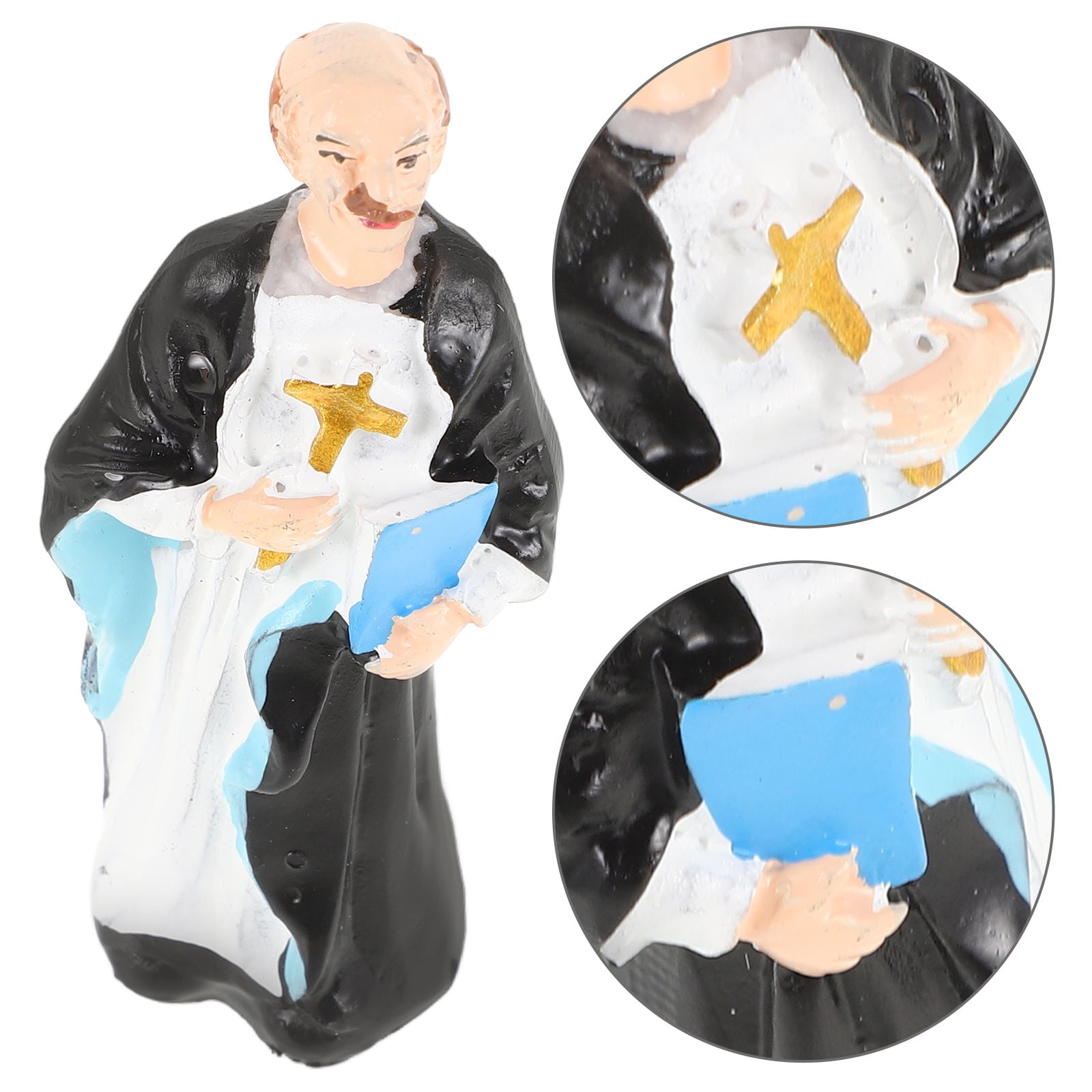 HEMOTON Sand Table Priest Statue Resin Priest Ornament Delicate Priest ...