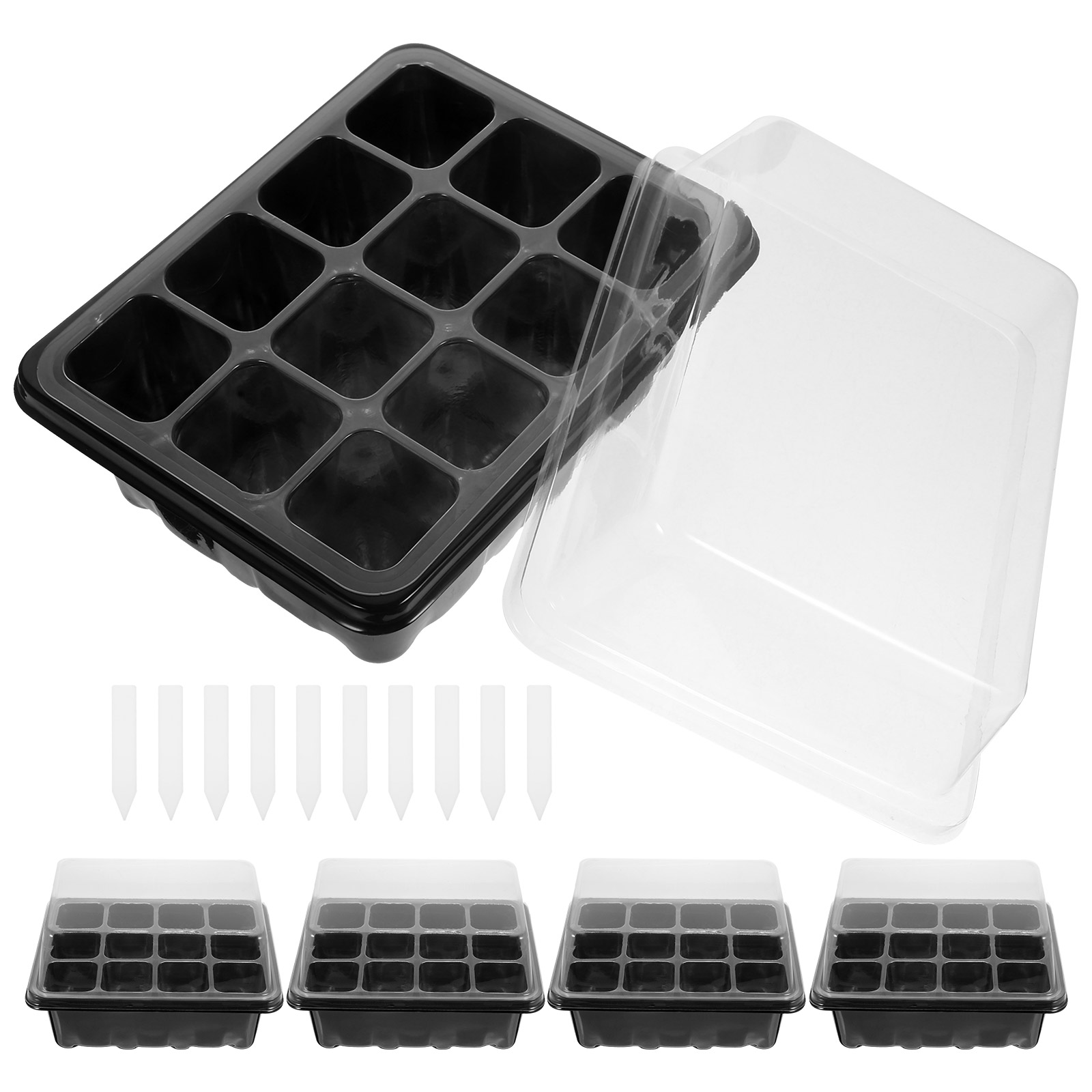 HEMOTON Seedling Box Kit Planter Growing Propagation Plants Tray Black ...