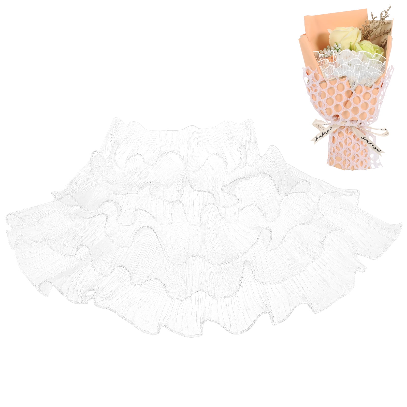 HEMOTON Sewing Ruffle Ribbon Mesh Pleated Fabric Wavy Big Lace ...