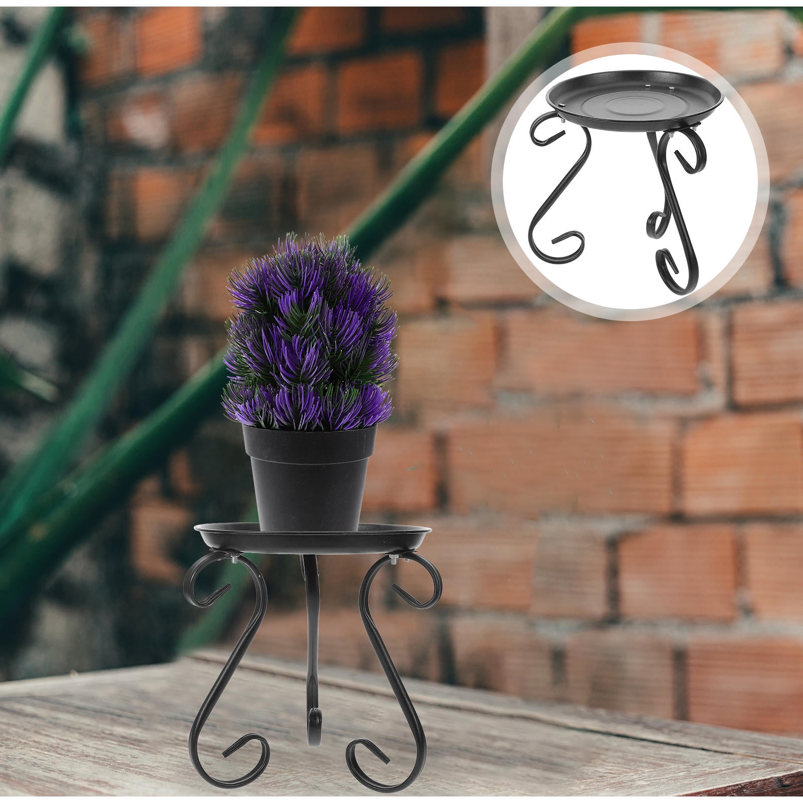 HEMOTON Short Plant Stand Indoor Shelf Iron Flower Office - Walmart.com