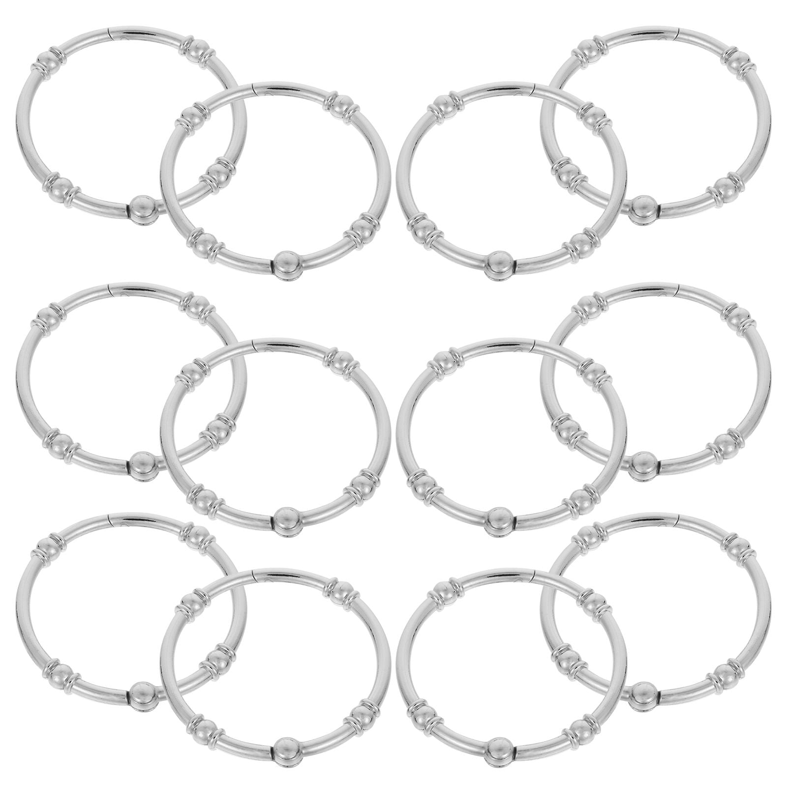 HEMOTON Shower Curtain Rings Made of Zinc Alloy Silver Color for ...