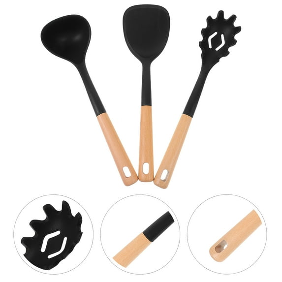 Phenofice Kitchenware Utensil Wood Assorted Color 3Pcs 12.77X3.73X3 ...