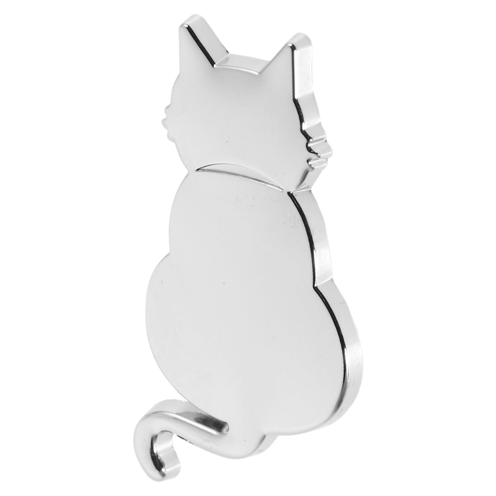 HEMOTON Silver Animal Car Sticker 3D Metal Cat Car Badge Decal Adhesive ...