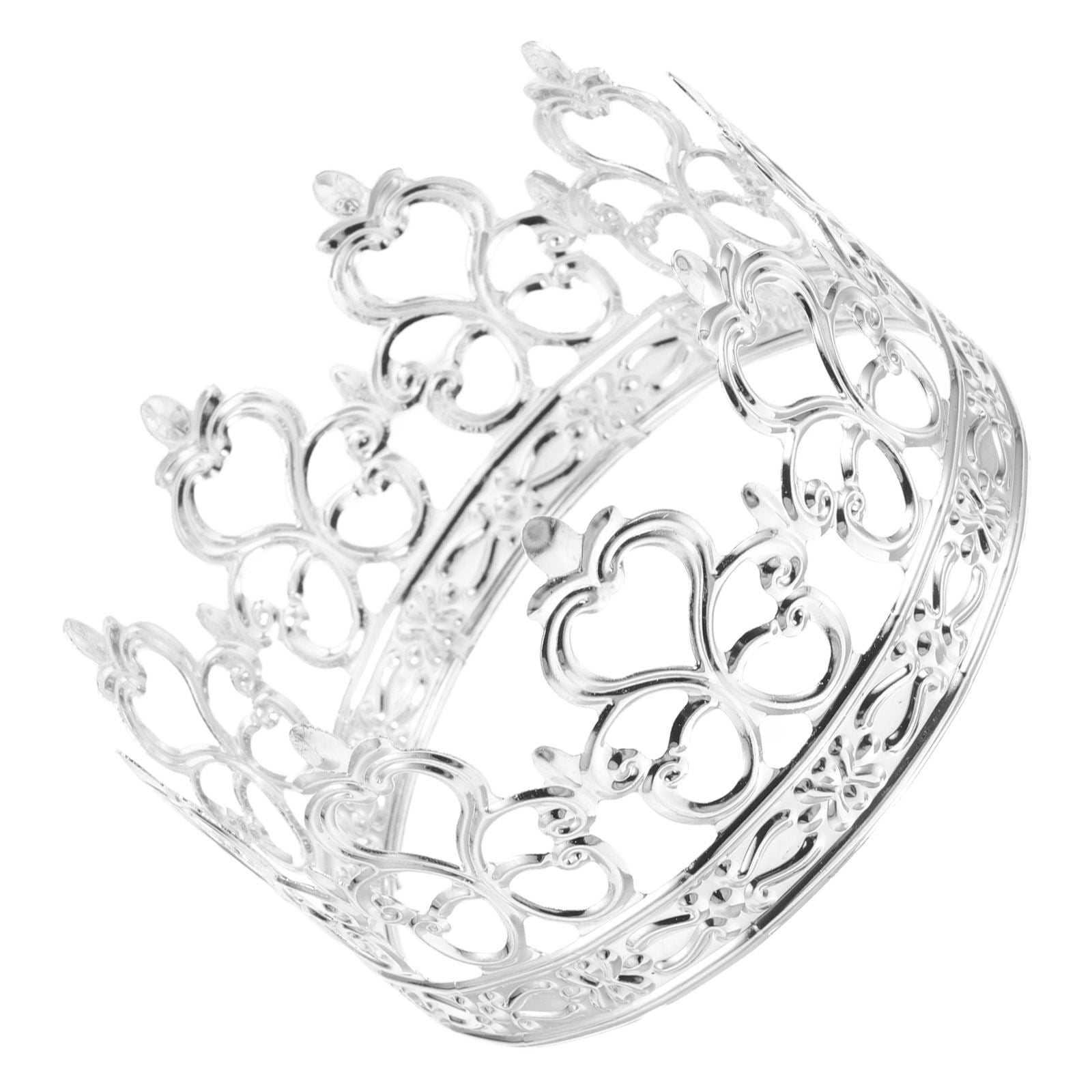 SOPOTUTU Silver Crown Cake Topper Mini Tiara Princess Cupcake ...