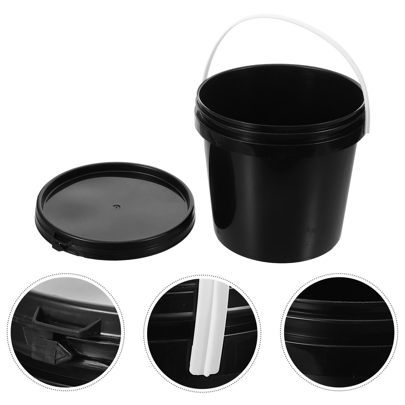 DEEPCRAFF Paint Bucket Paint Storage Solution Black Plastic Storage ...