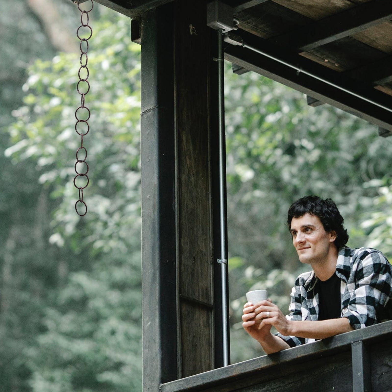 HEMOTON Simple Ring Rain Chain Practical Home Drain Gutter Rain Chain ...