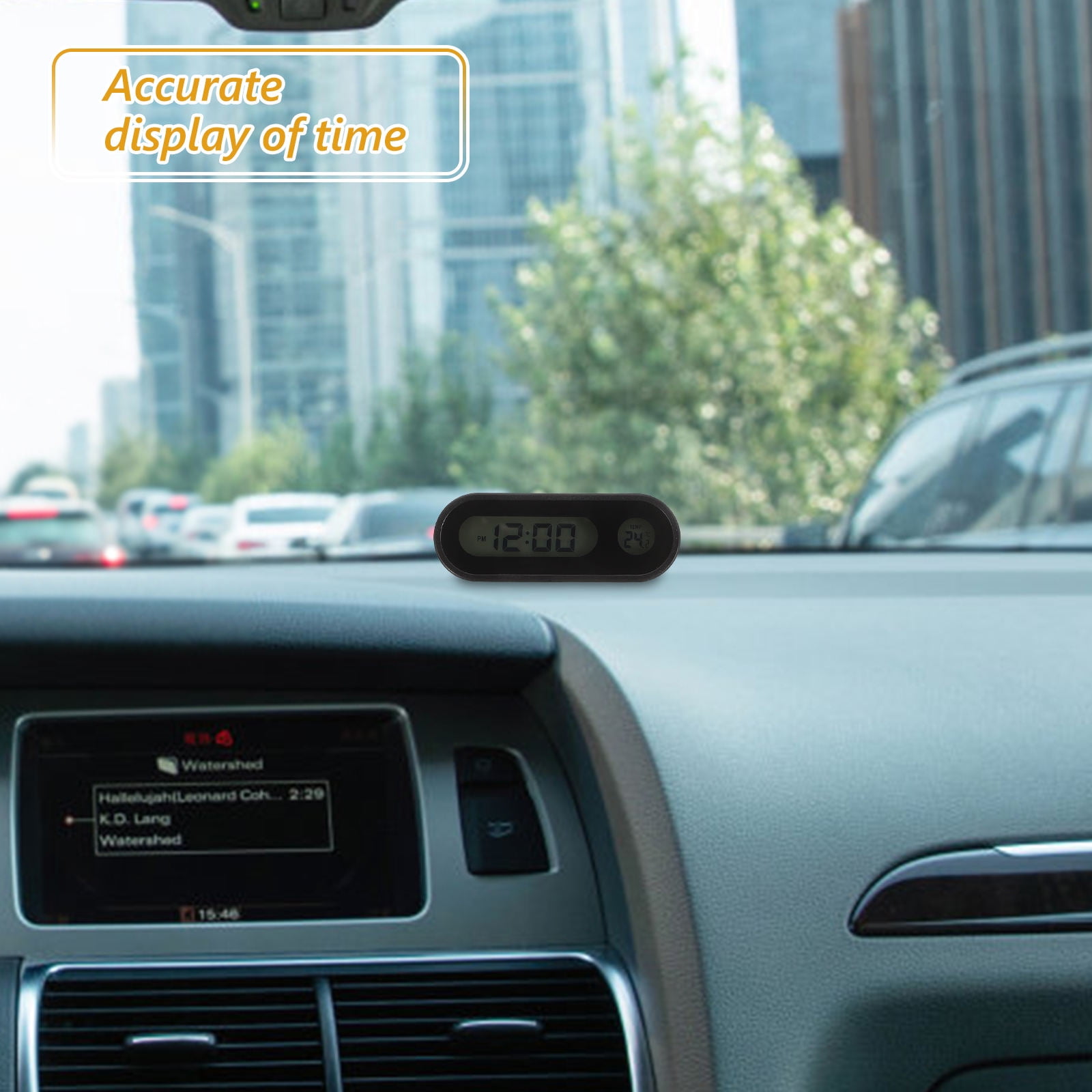 HEMOTON Small Digital Clock Car Clock Temperature Display Electronic ...