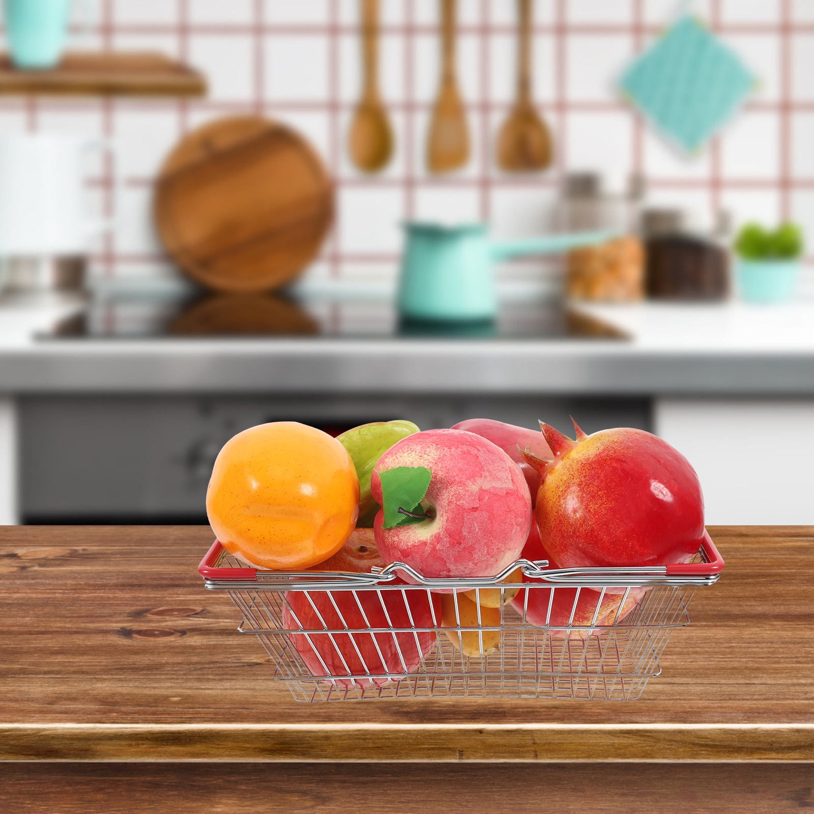HEMOTON Small Iron Shopping Baskets Kids Grocery Baskets With Handles ...