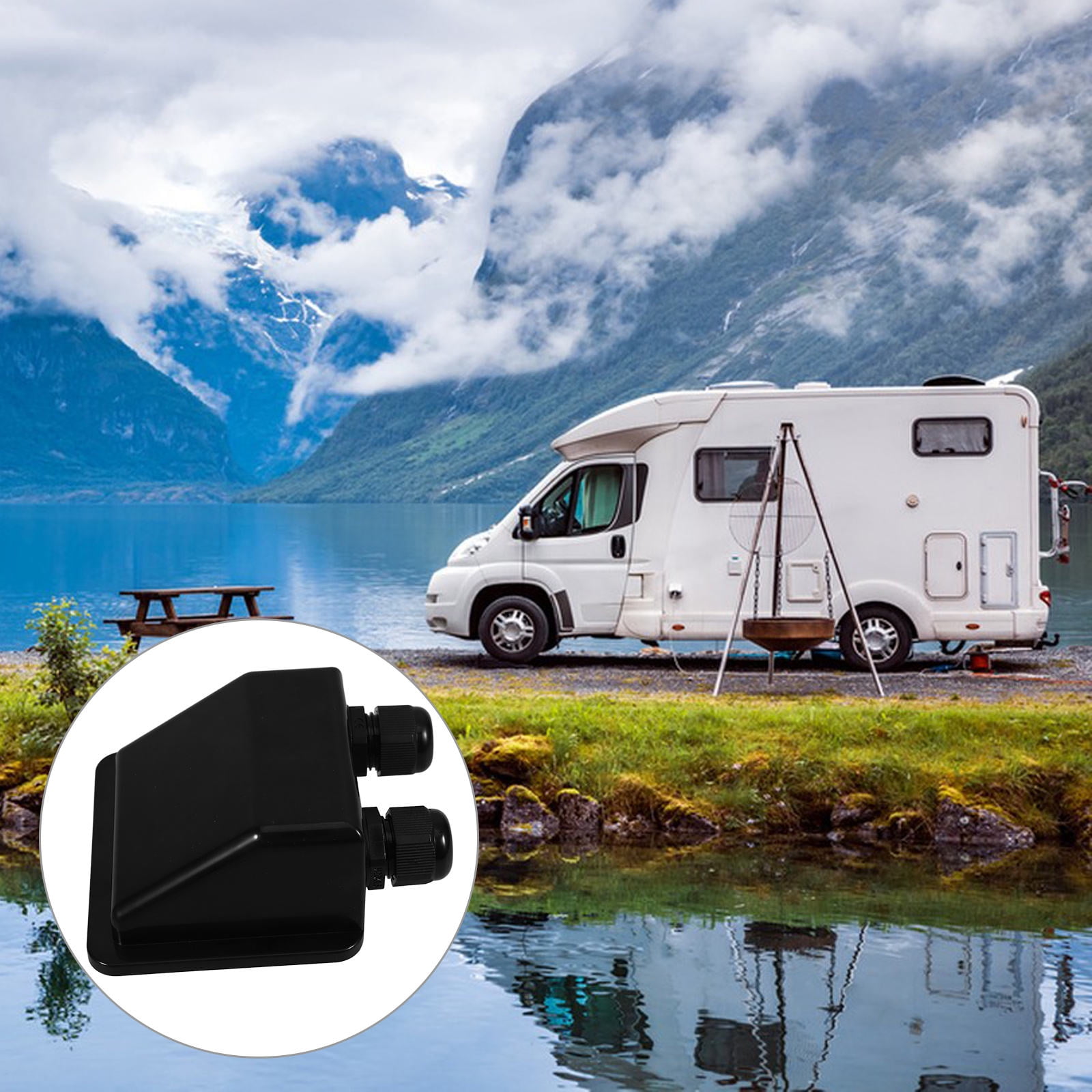 HEMOTON Solar Cable Entry Gland Roof Wire Connector Box Dual Hole Cable ...