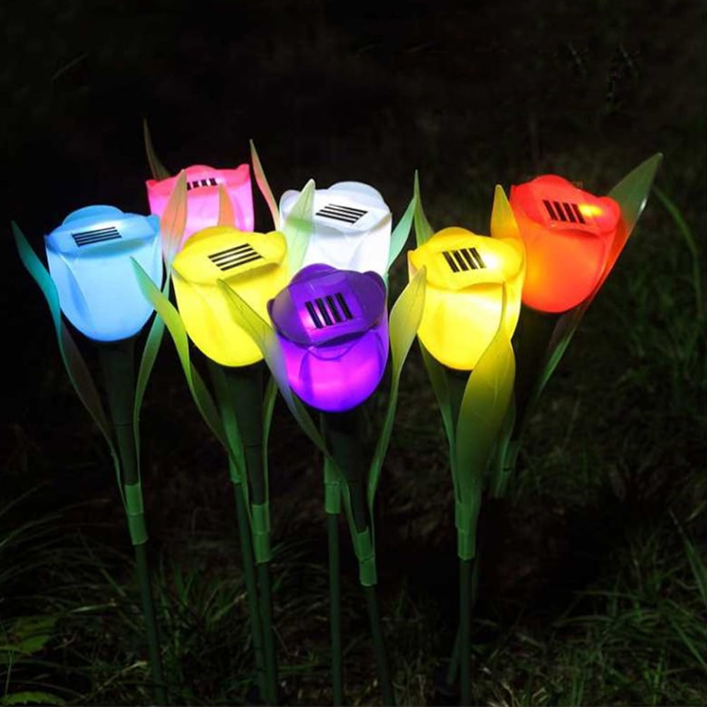 HEMOTON Solar Powered LED Tulip Light for Outdoor Garden Decor Assorted ...