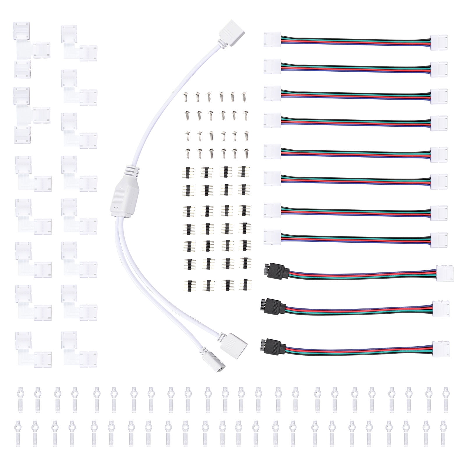 HEMOTON Solderless Connector for LED Strip 4 Pin Connectors Adapter ...