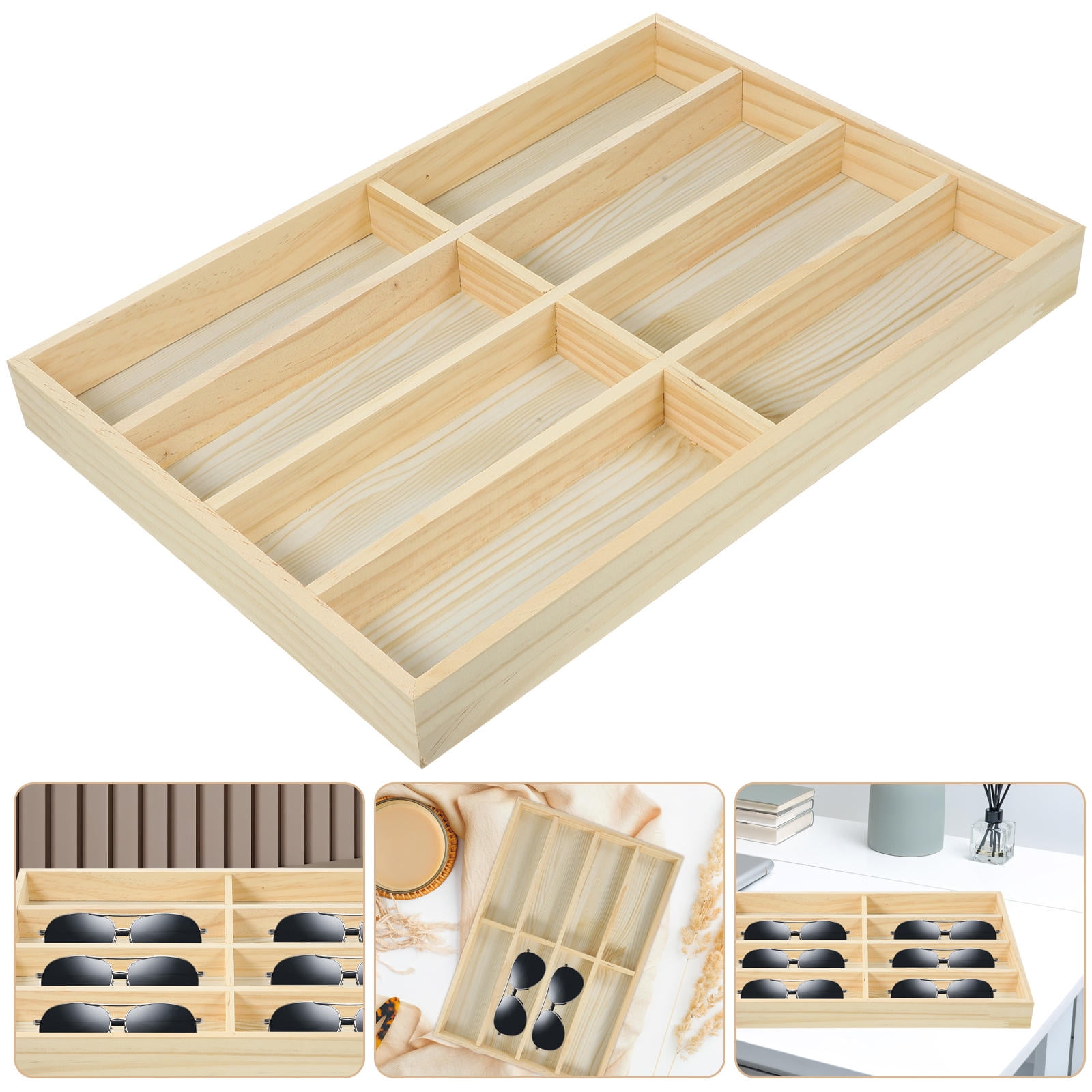 HEMOTON Solid Wood Glasses Case Display Sunglass Holder Sunglasses ...