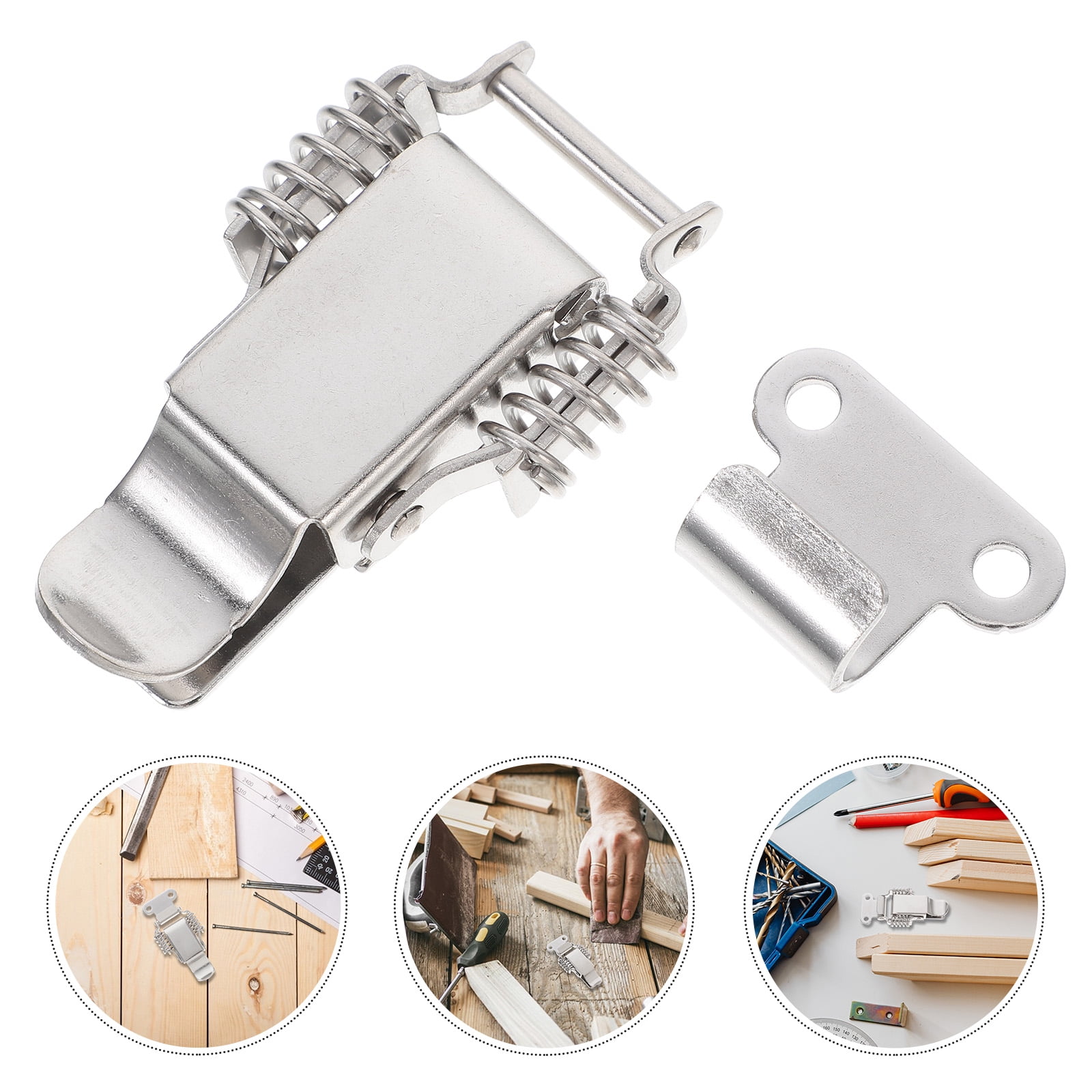 HEMOTON Spring Hasp Toolbox Toggle Latches Lock Stainless Steel Toolbox ...