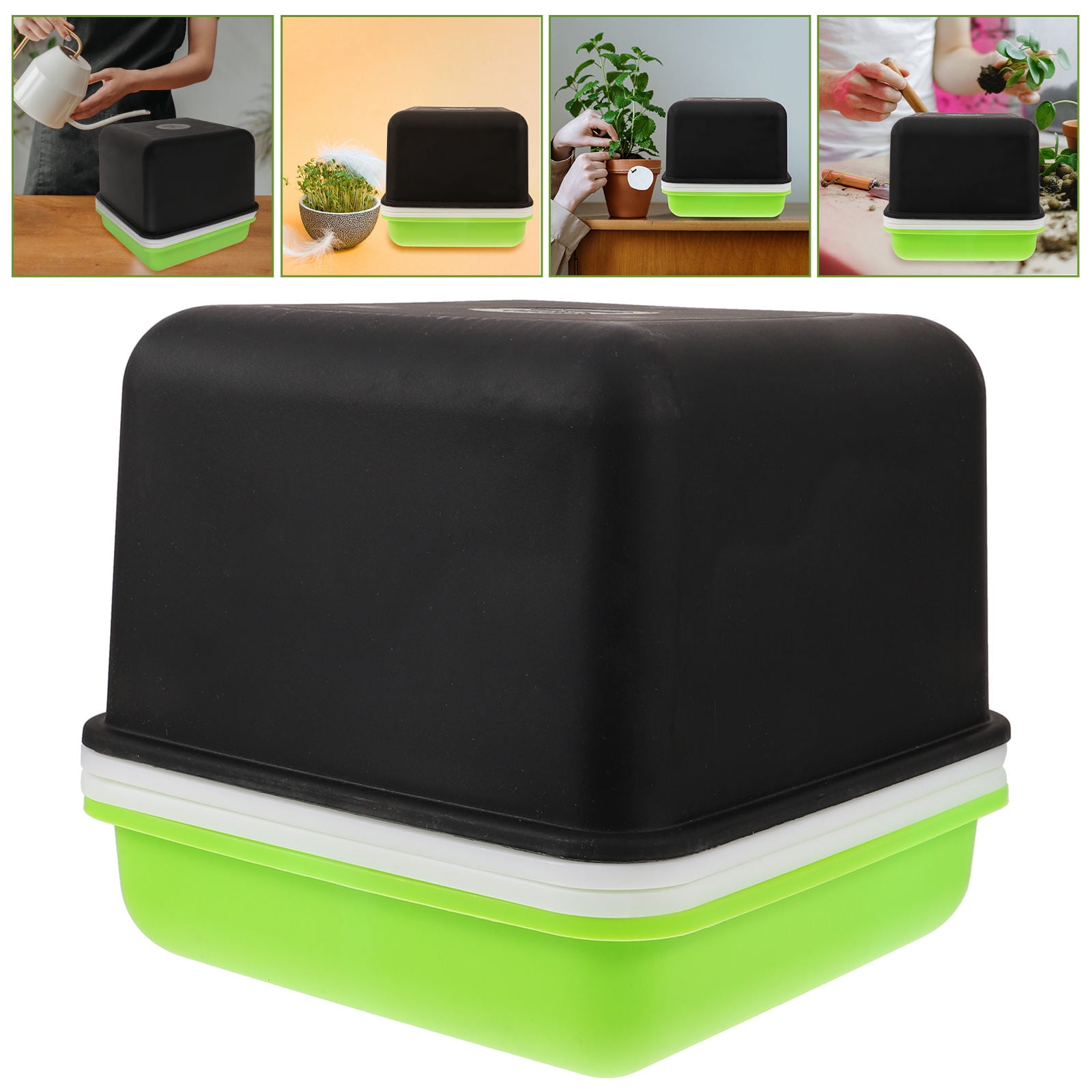 EXHUMKY Exhumky Sprouting Tray Microgreens Kit Black Plastic Suitable ...