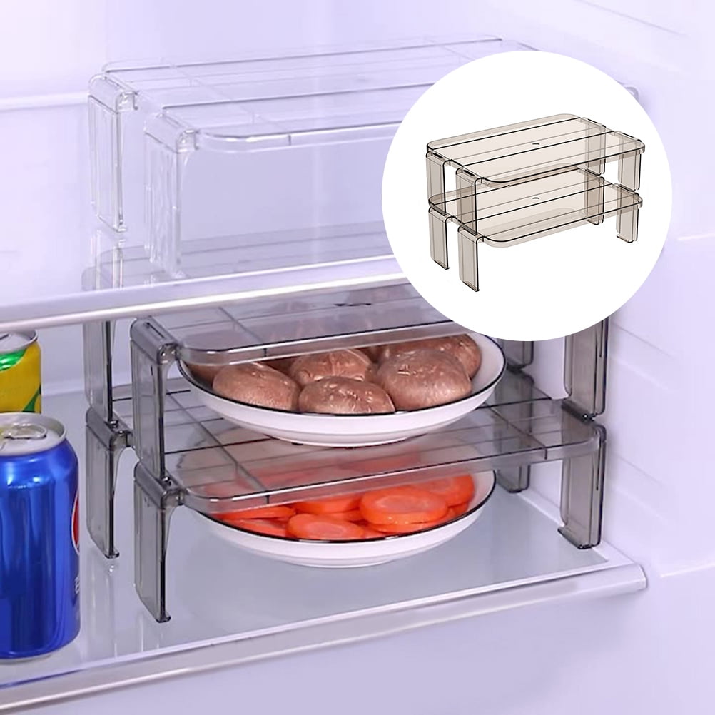 HEMOTON Stackable Plastic Storage Rack for Refrigerator Shelf ...