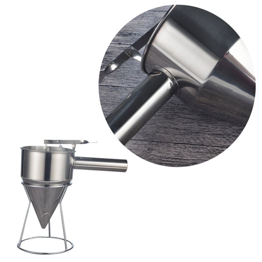 HEMOTON Stainless Steel Funnel with Rack Pancake Dispenser Funnel ...