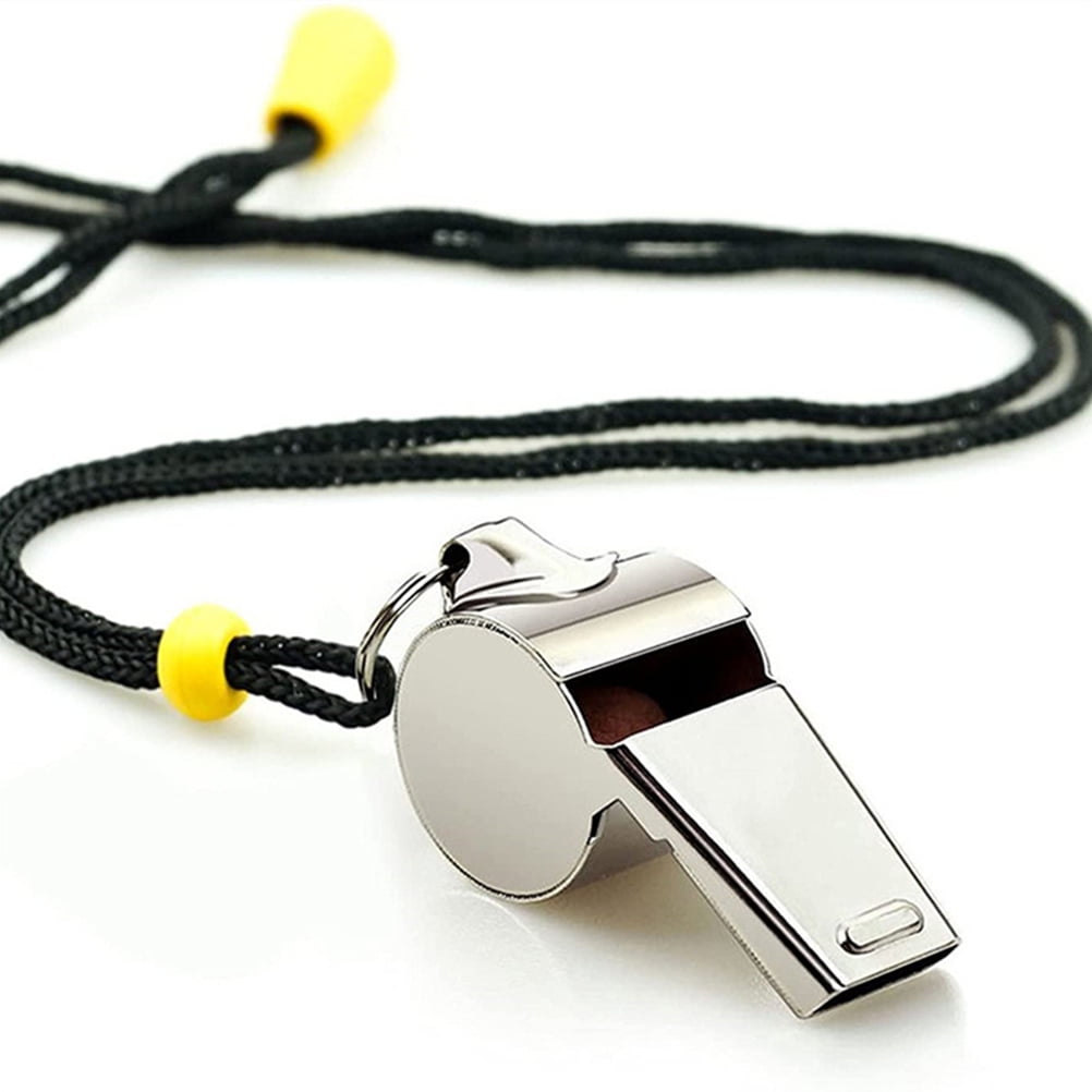 HEMOTON Stainless Steel Whistle with Lanyard for Playing Loud Crisp ...