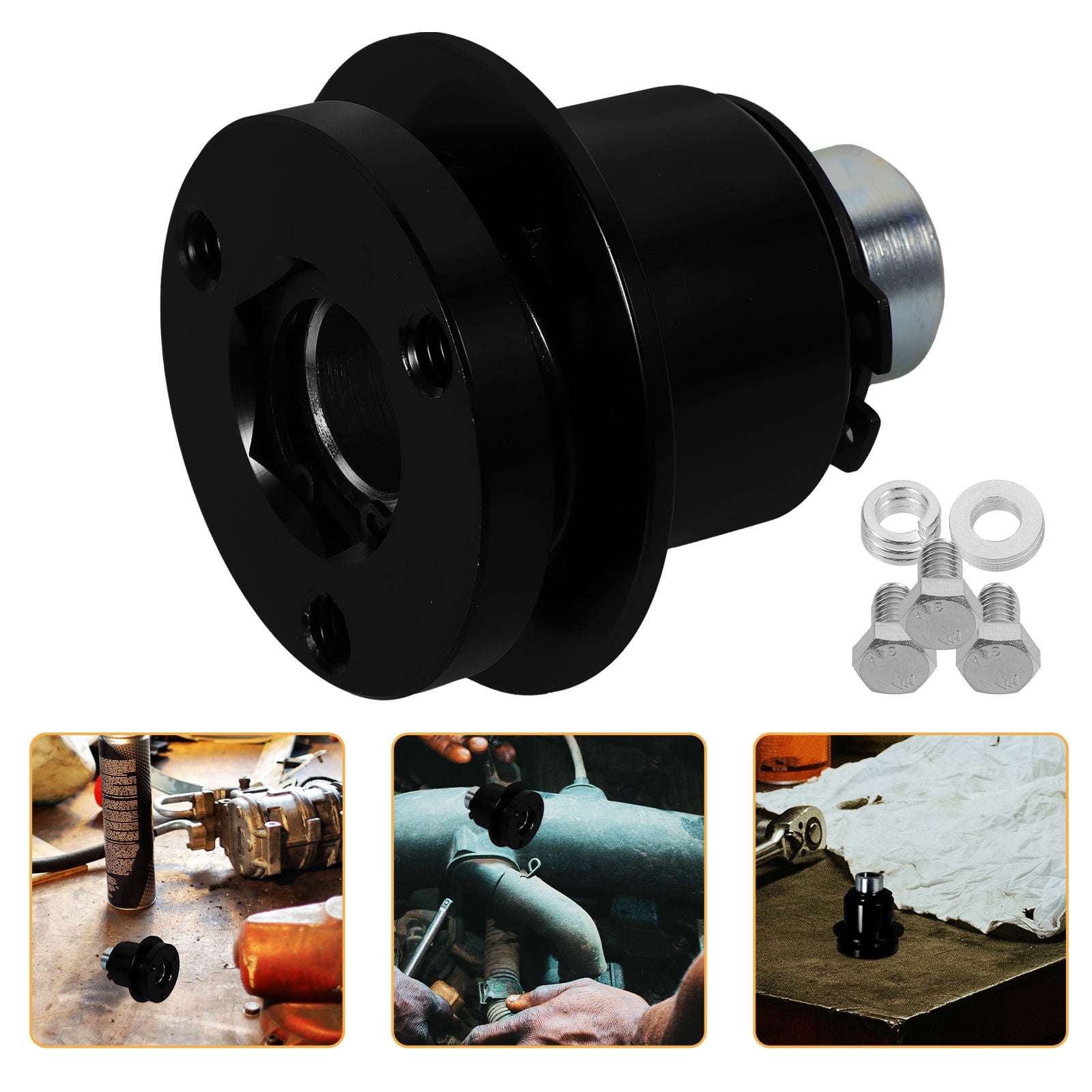 HEMOTON Black Racing Quick Release Steering Wheel Disconnect Device Car ...