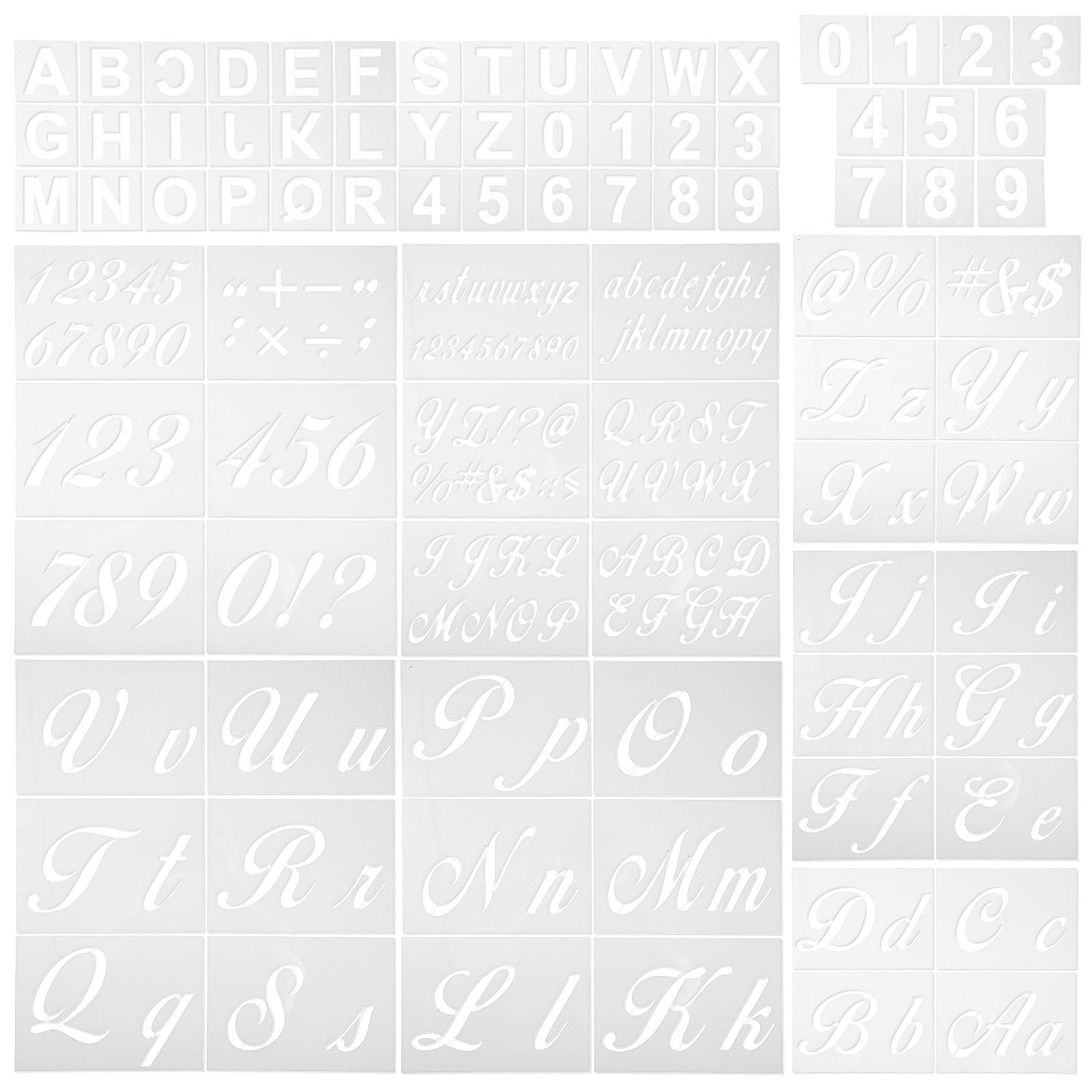 EXHUMKY Letter and Number Stencils Translucent Reusable 1 Set 8.25X5 ...