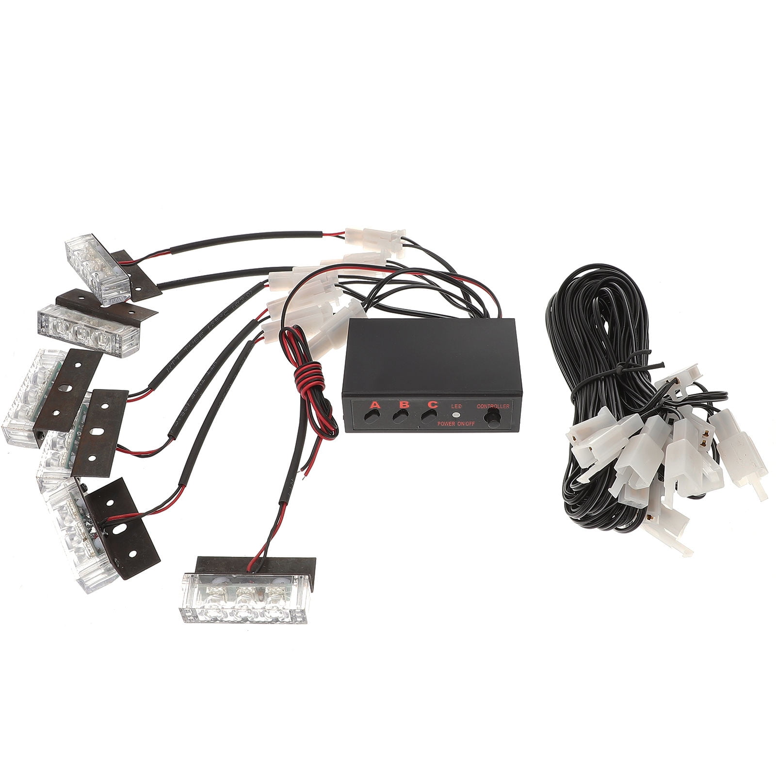 SOPOTUTU LED Emergency Flashing Strobe Warning Light Yellow Plastic Car ...