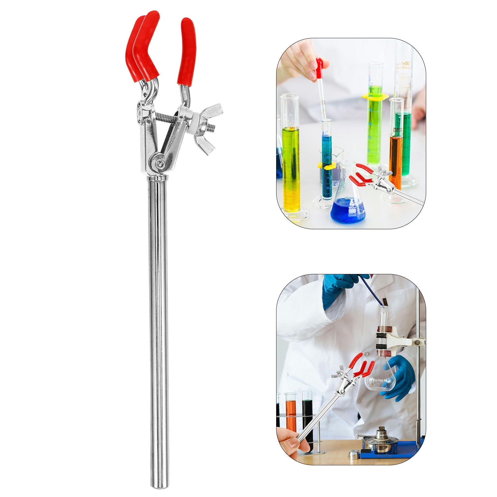 HEMOTON Test Tube Clamp Condenser Laboratory Flask Clip 3 Prong Test ...
