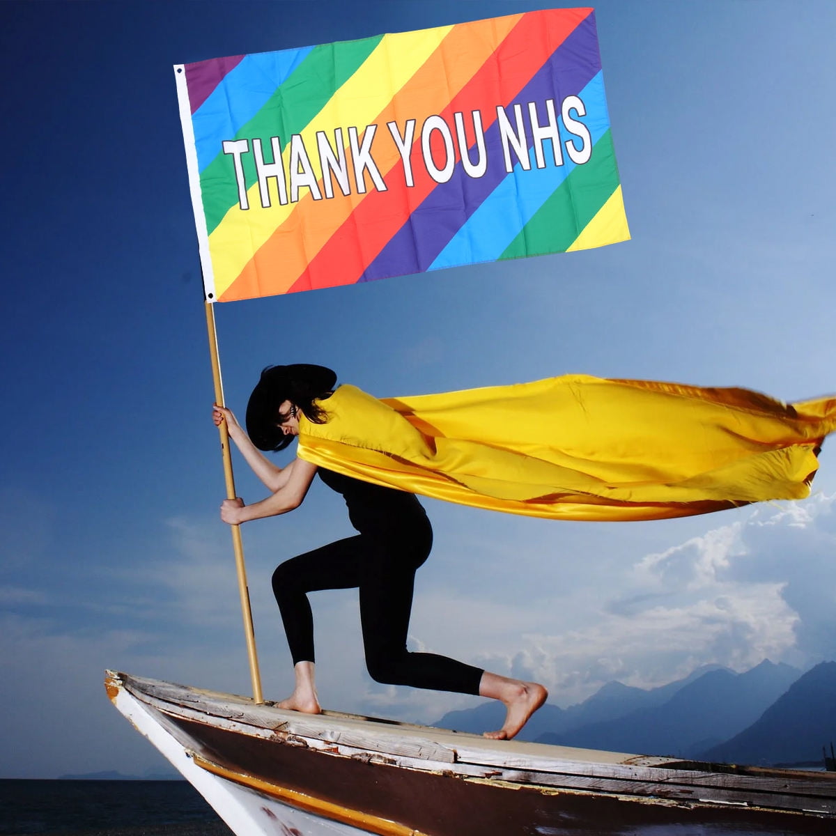 HEMOTON Thank You Flags Banner British Rainbow Processed Dye Polyester ...