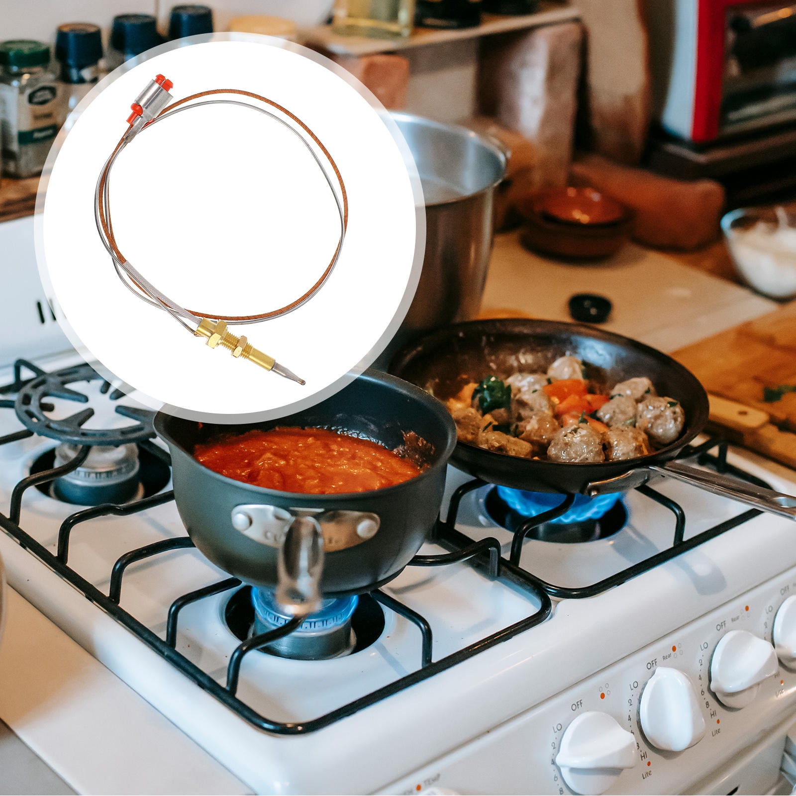 HEMOTON 40cm Wire Clip Mounted Thermocouple for Fireplace BBQ Grill Flame Failure Safety 1 Set ...