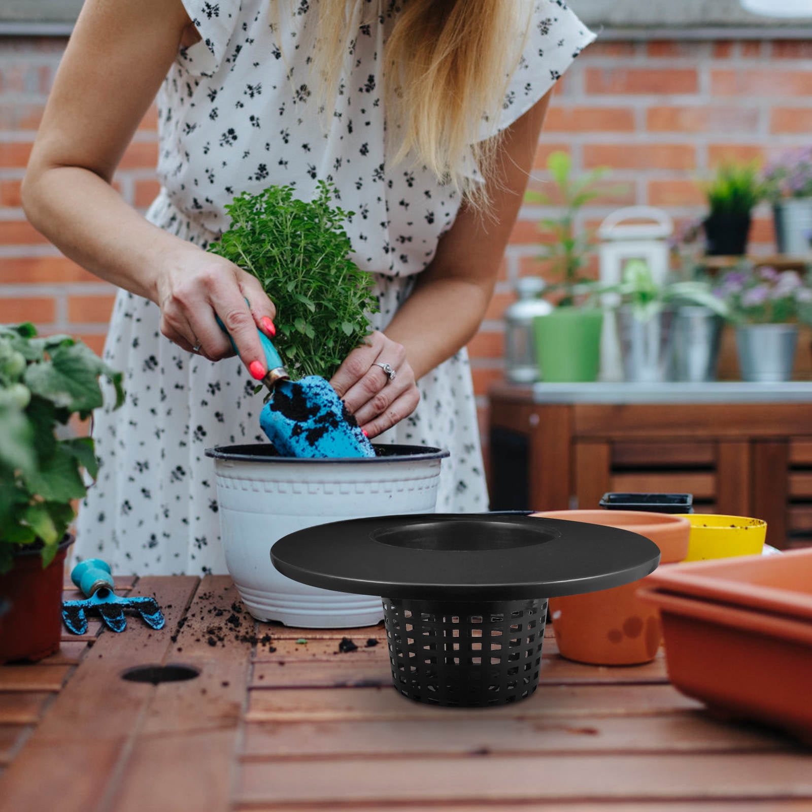 HEMOTON Thick Mesh Hydroponic Net Pot Aquatic Plant Pot Plant Basket ...