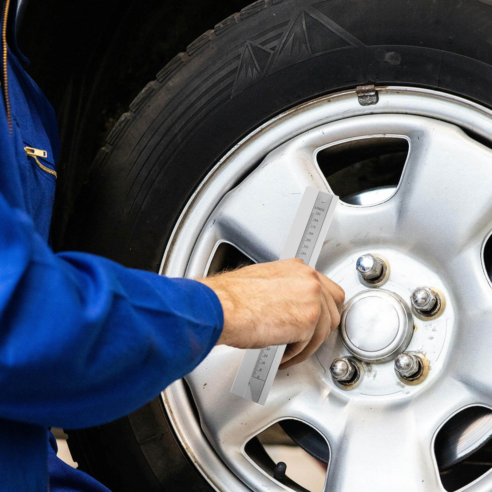 Hemoton Tire Tread Depth Metal Gauge With Magnifier Precision Tread ...