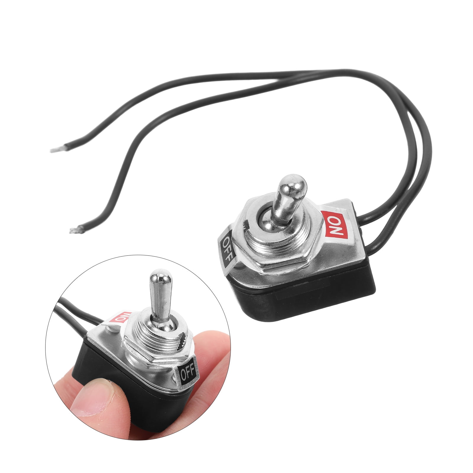HEMOTON Toggle Switch Useful 2-Pin On/Off Rocker Toggle Switch Convenient Toggle Switch Small ...