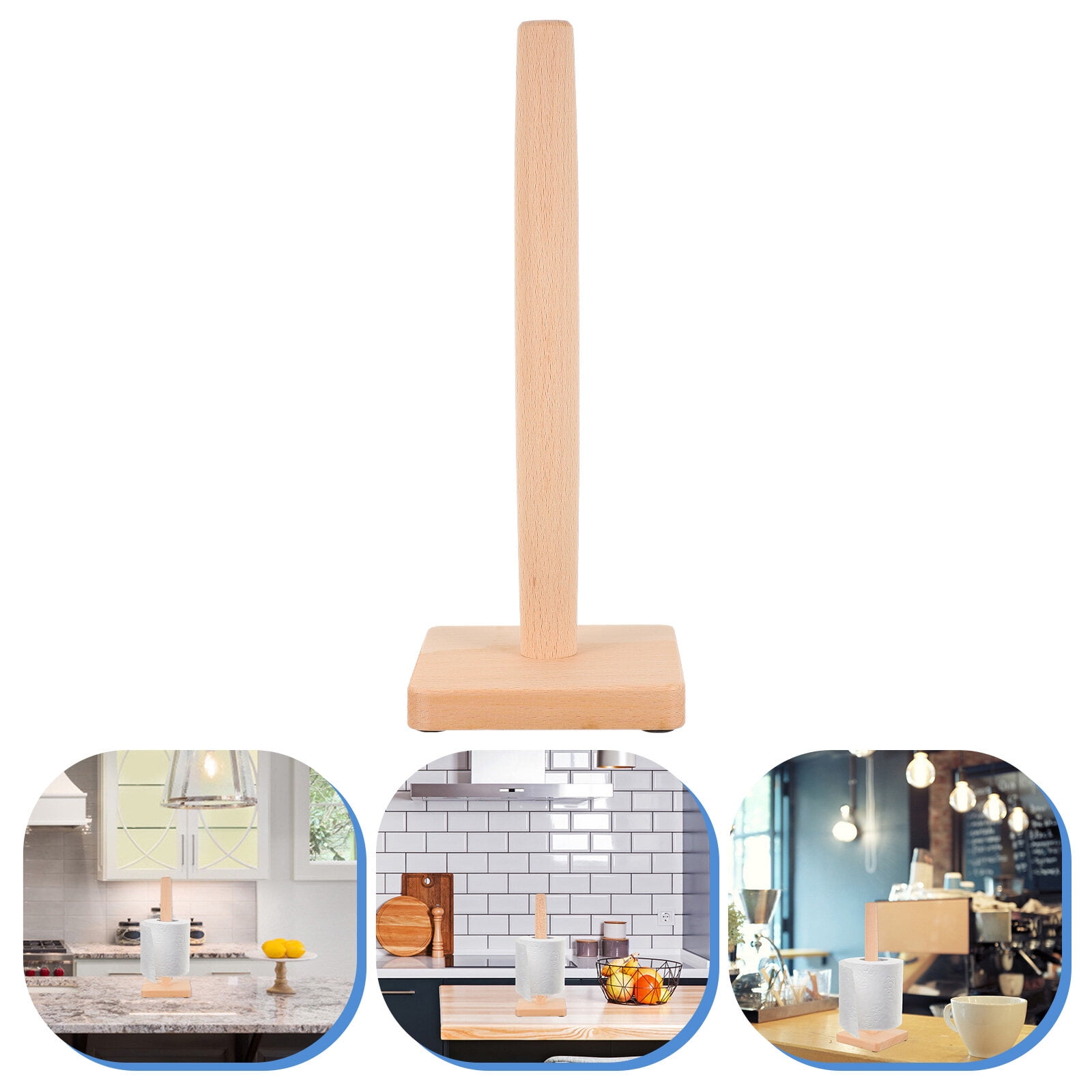 EXHUMKY Paper Towel Holder Light Brown Wood 1Set 12.38X5.11X0.98in ...