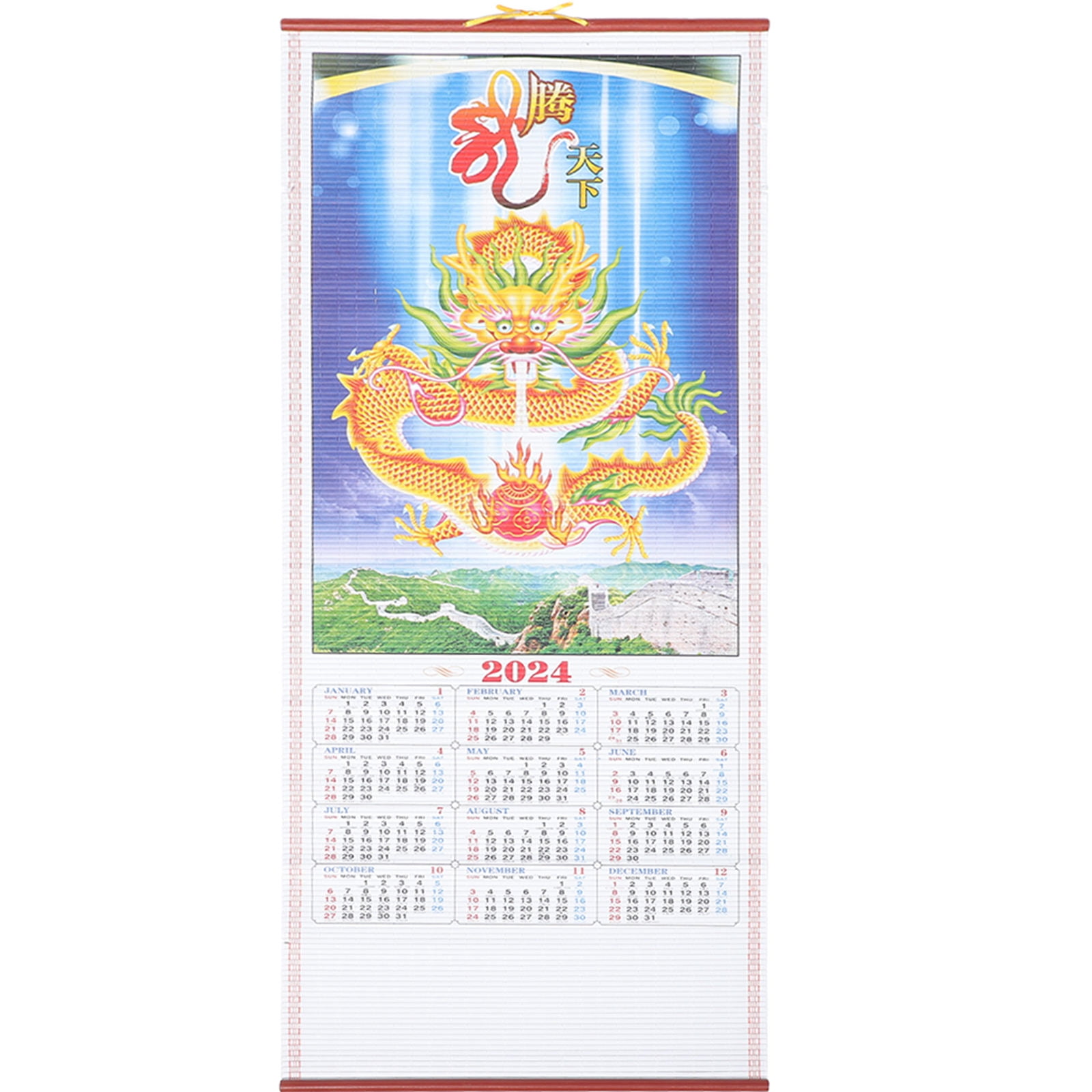 Hytrove Zodiac Dragon Chinese Calendar Check Date 1Set 29.9x12.6in ...